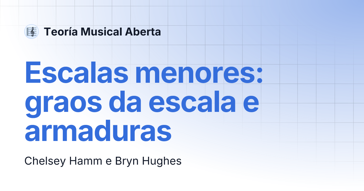 Escalas menores: graos da escala e armaduras | Teoría Musical Aberta